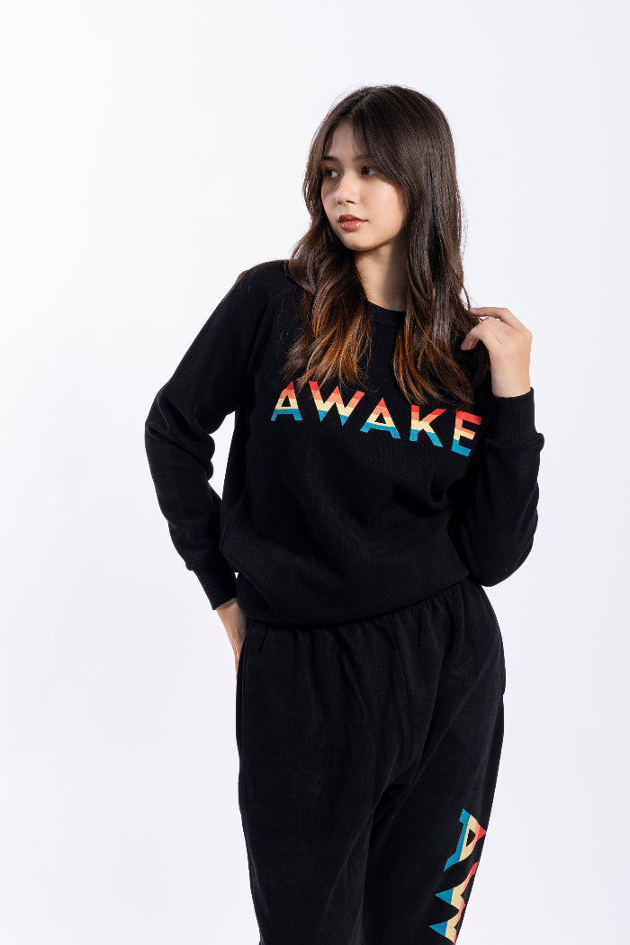 AWAKE LOGO SWEAT TOPS / WOMEN - BLACK – AWAKE Official Web